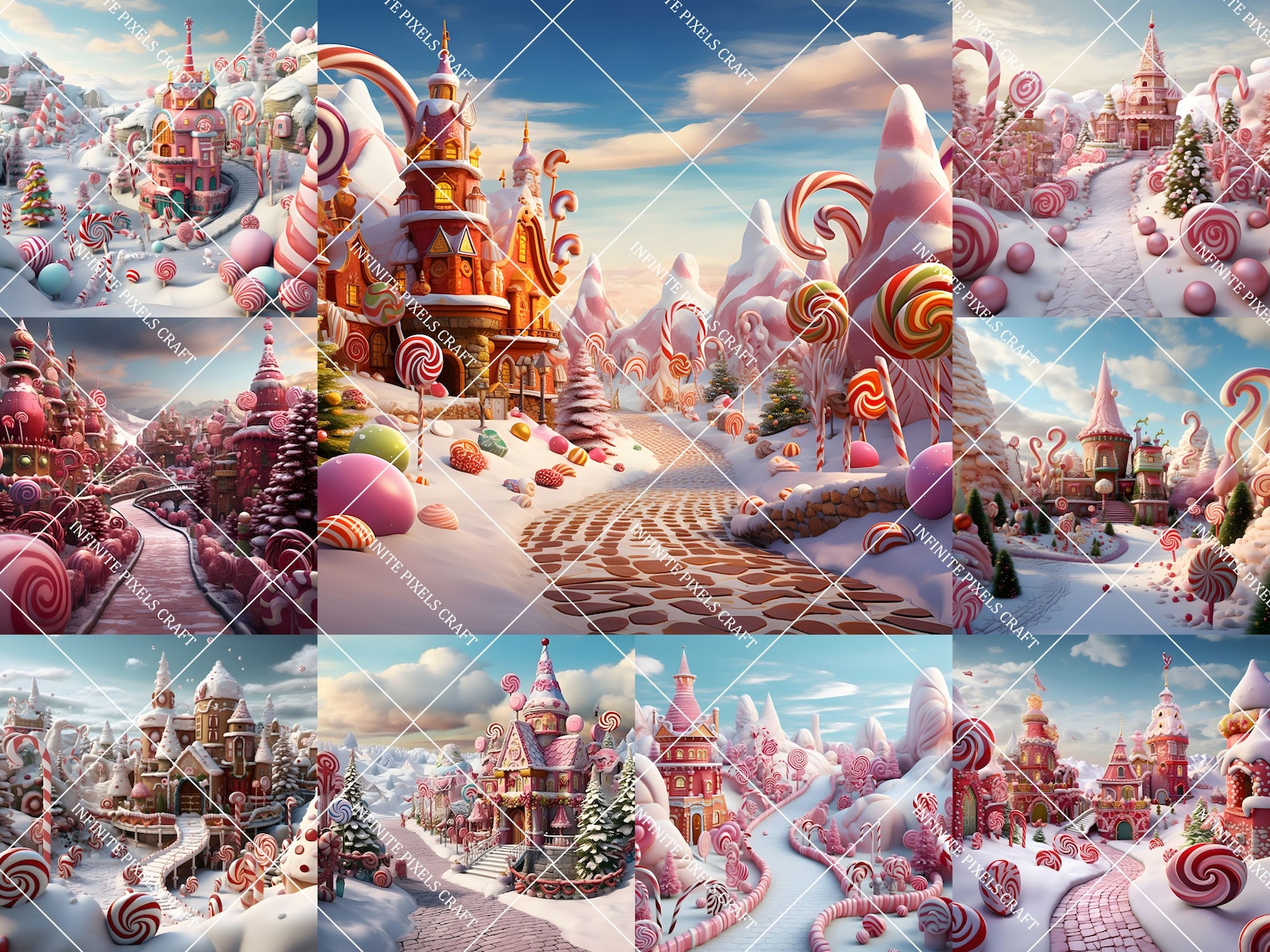 CANDYLAND BACKDROPS, Christmas Background, Pink Kids Backdrops, Overlay ...