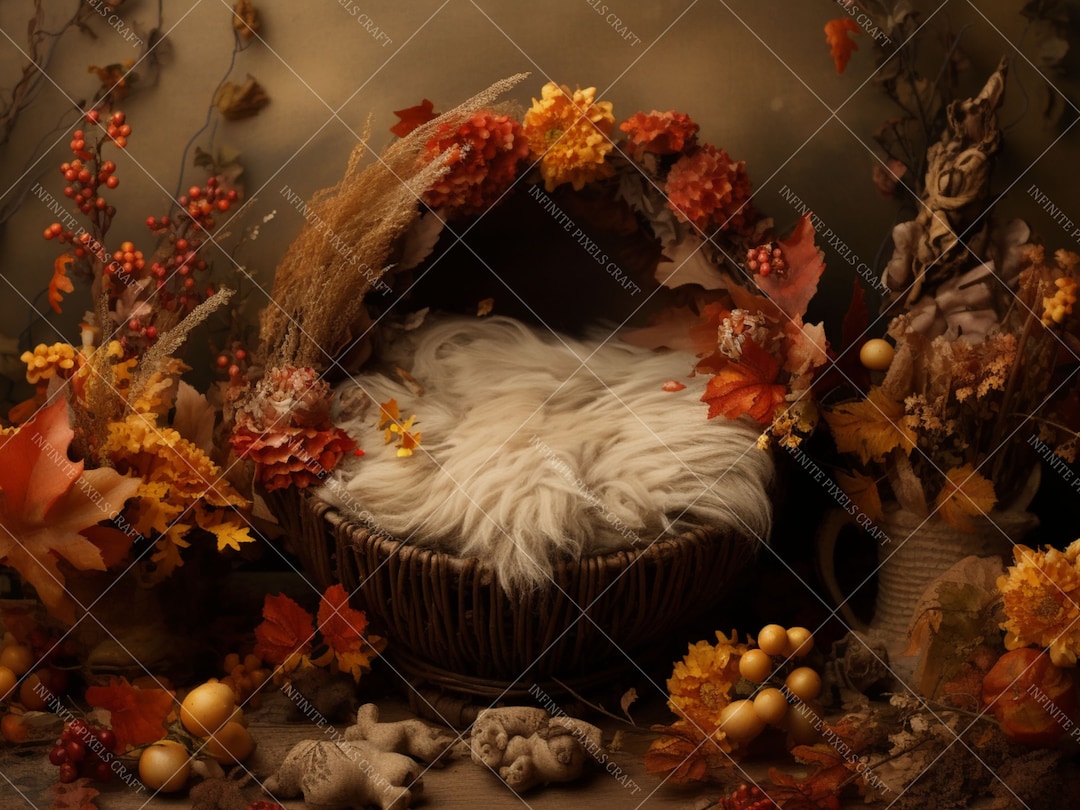 FALL NEWBORN Digital Backdrop, Autumn Photography Background, Fall ...