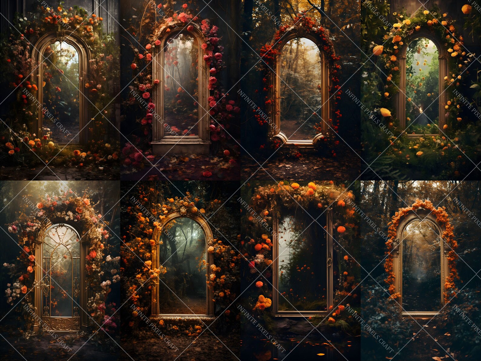 50 Magical Flower Frame Digital Backdrops Maternity - Etsy