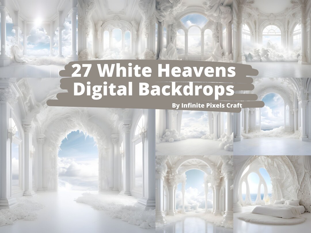 27 White Heavens Digital Backdrops, Maternity Background, Wedding ...