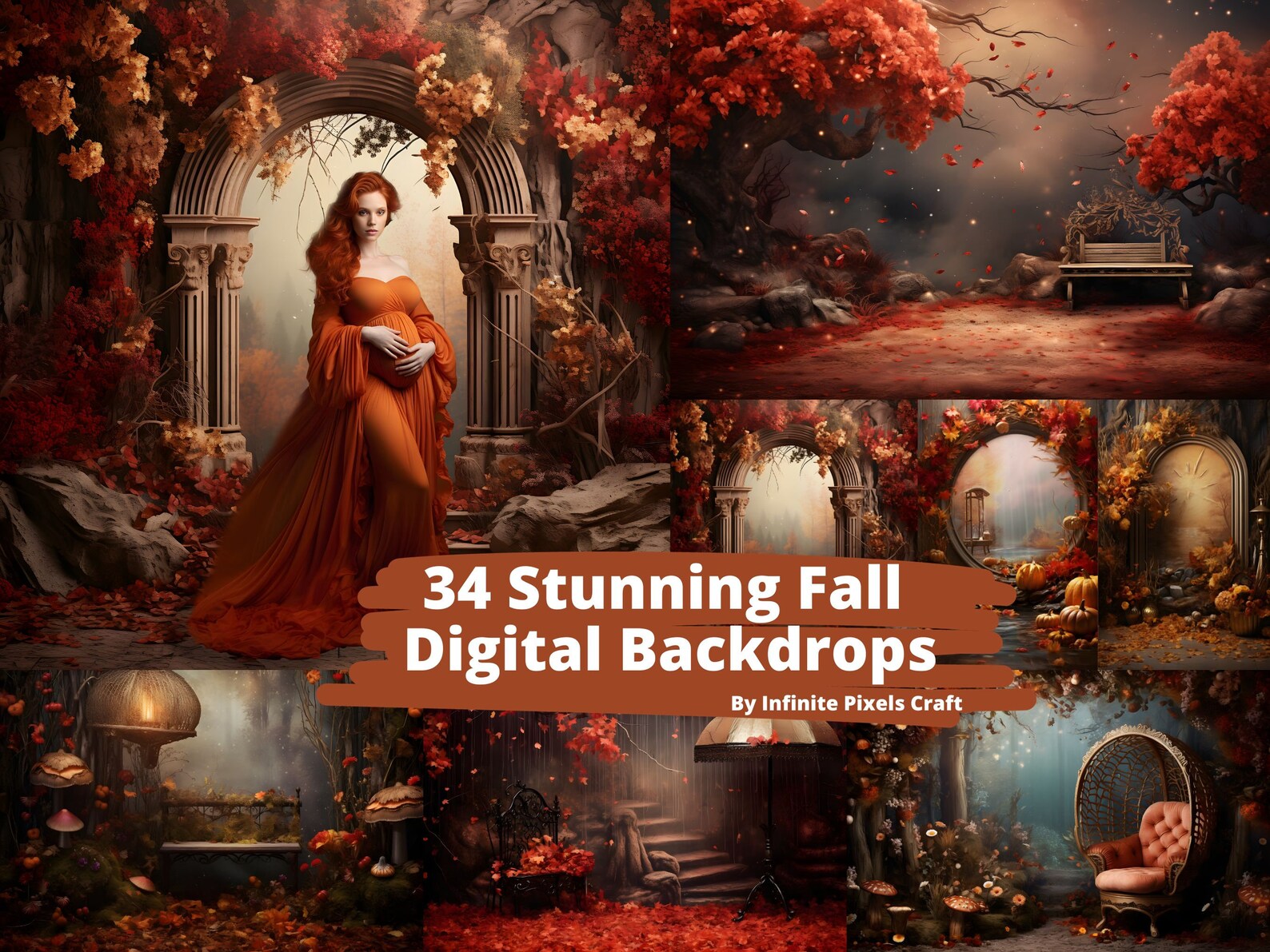 STUNNING BACKDROPS, Autumn Background, Fall Backdrops, 34 Digital ...
