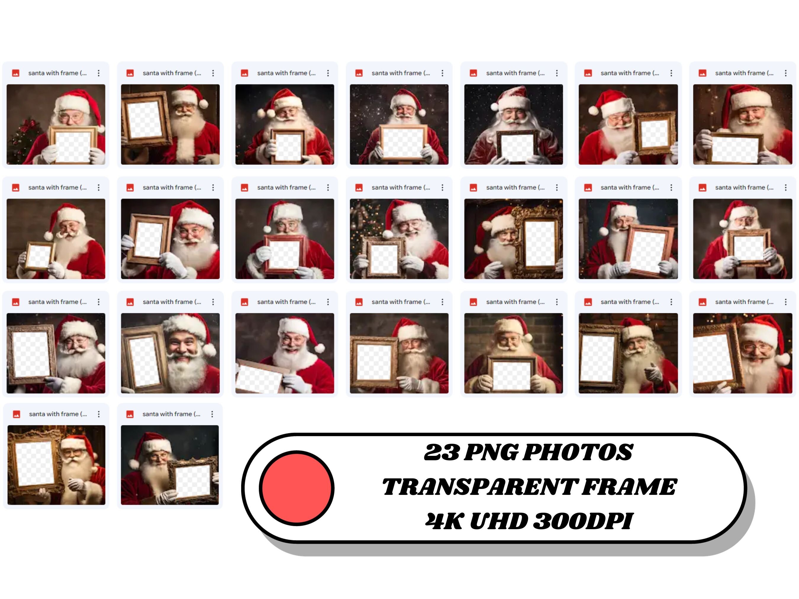 SANTA CLAUS With A Photo Frame Digital Backdrops, 23 Christmas ...