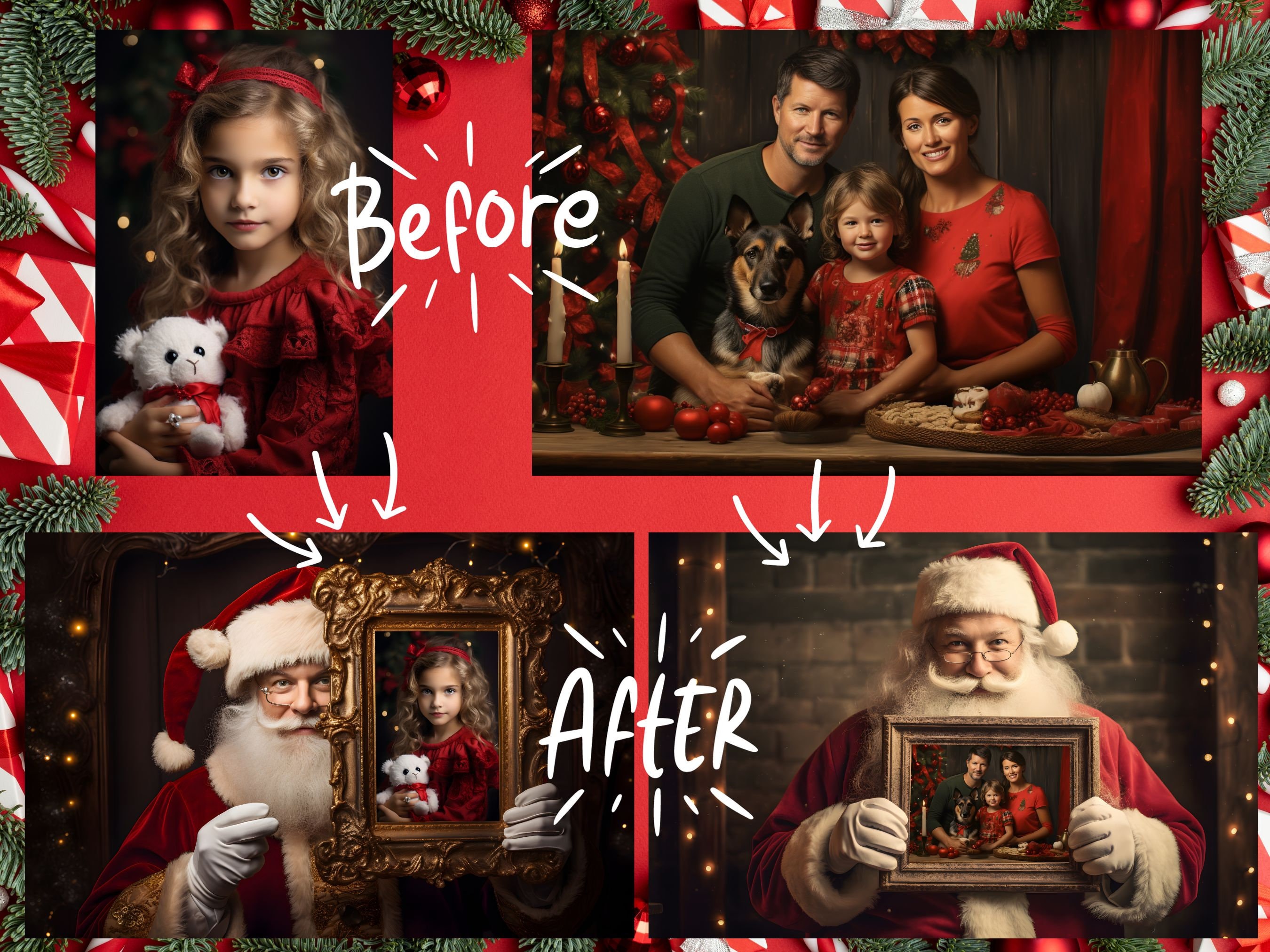 SANTA CLAUS With A Photo Frame Digital Backdrops, 23 Christmas ...