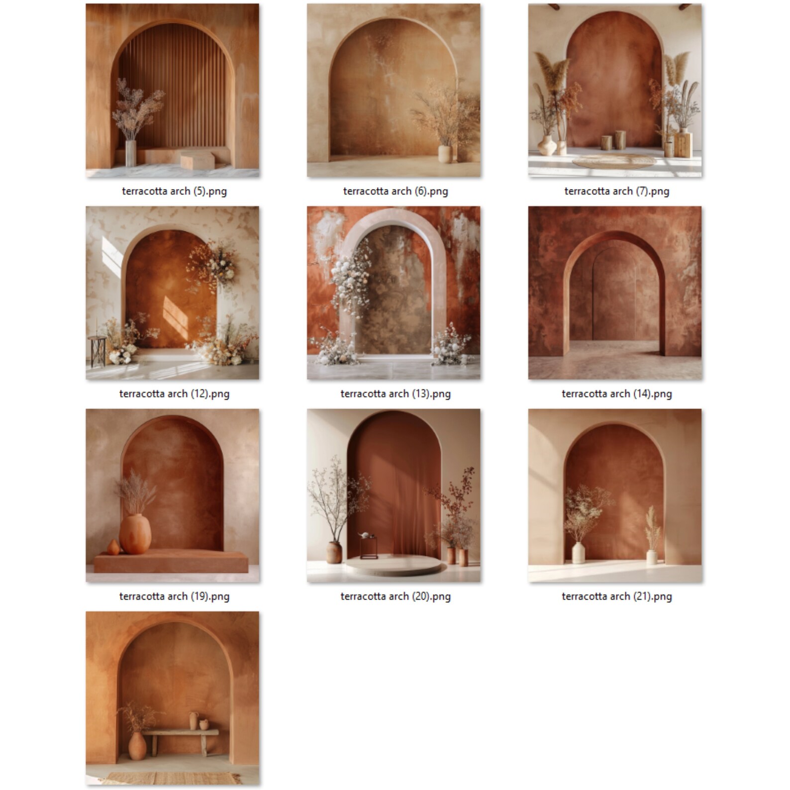Terracotta Arch Digital Backdrops, Photography Backgrounds (PNG) - Etsy