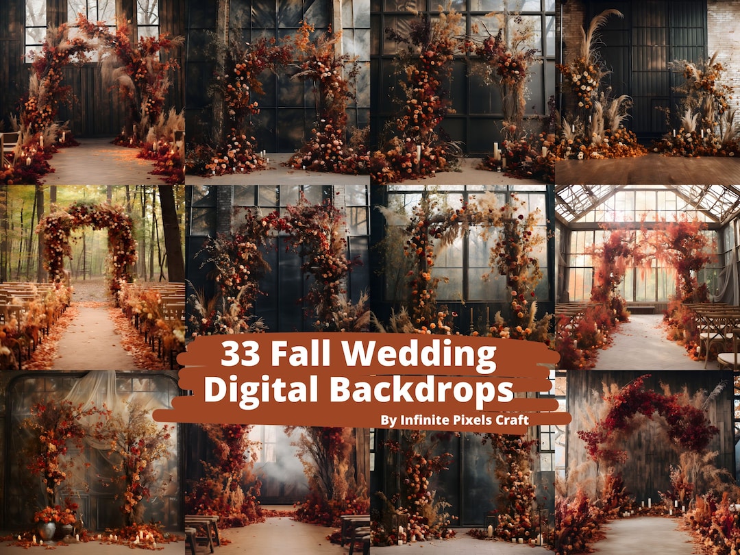 ARCH FLOWER BACKDROP, Forest Backgrounds, Fall Leaves Backdrop ...