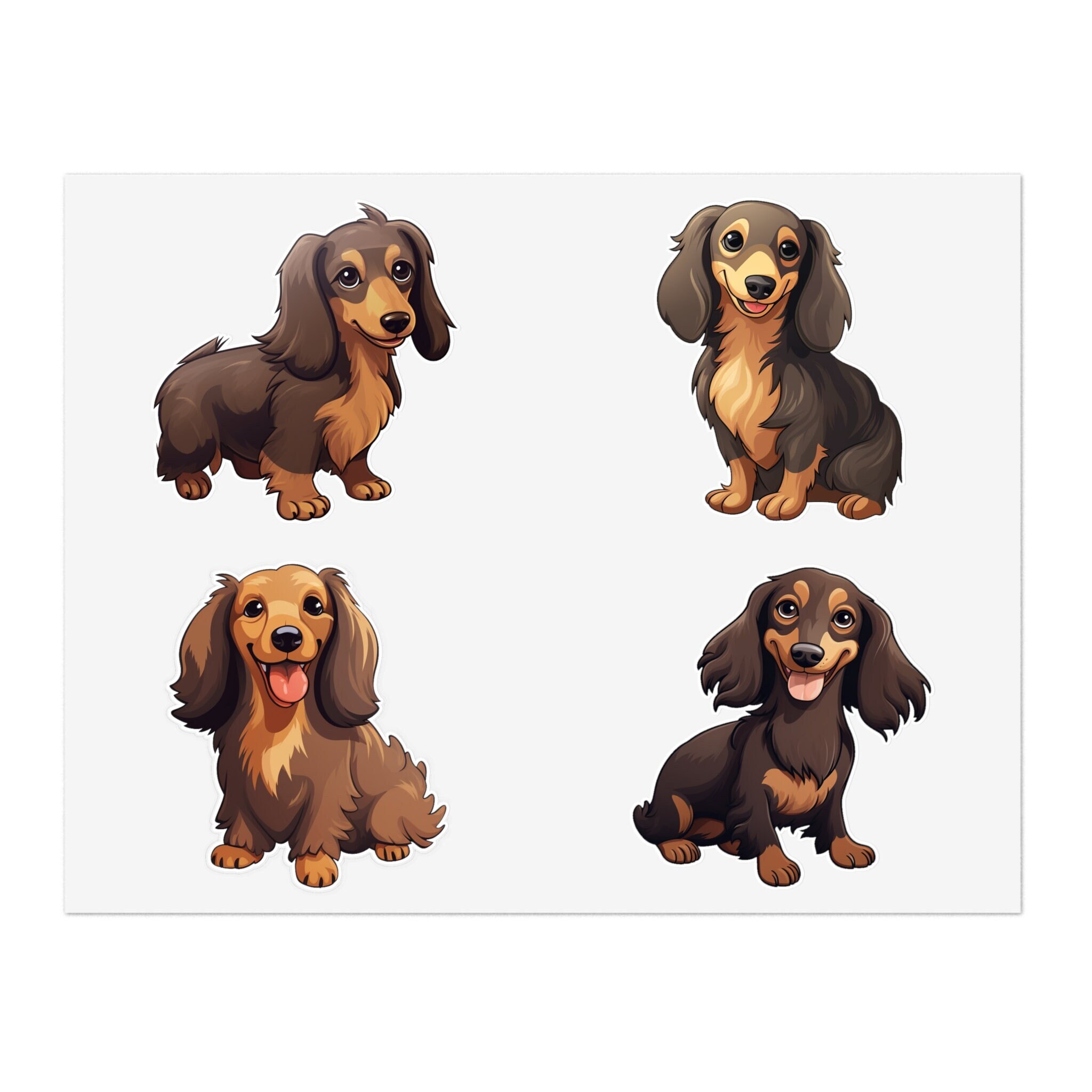 Long Haired Dachshund Sticker Sheets, Weiner Dog Stickers - Etsy