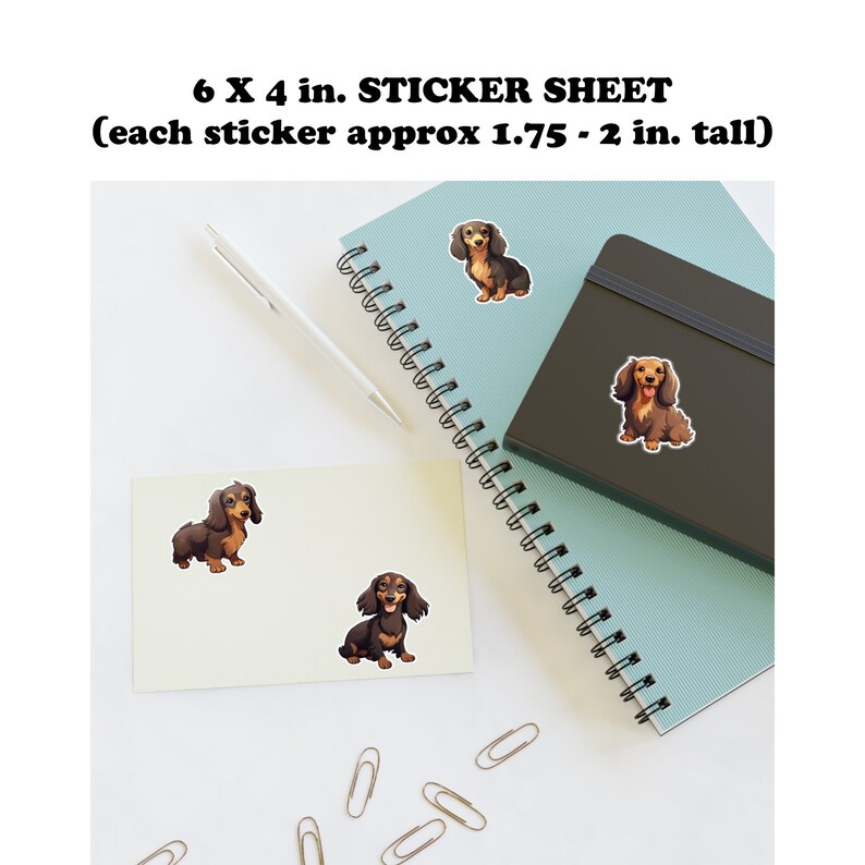 Long Haired Dachshund Sticker Sheets, Weiner Dog Stickers - Etsy