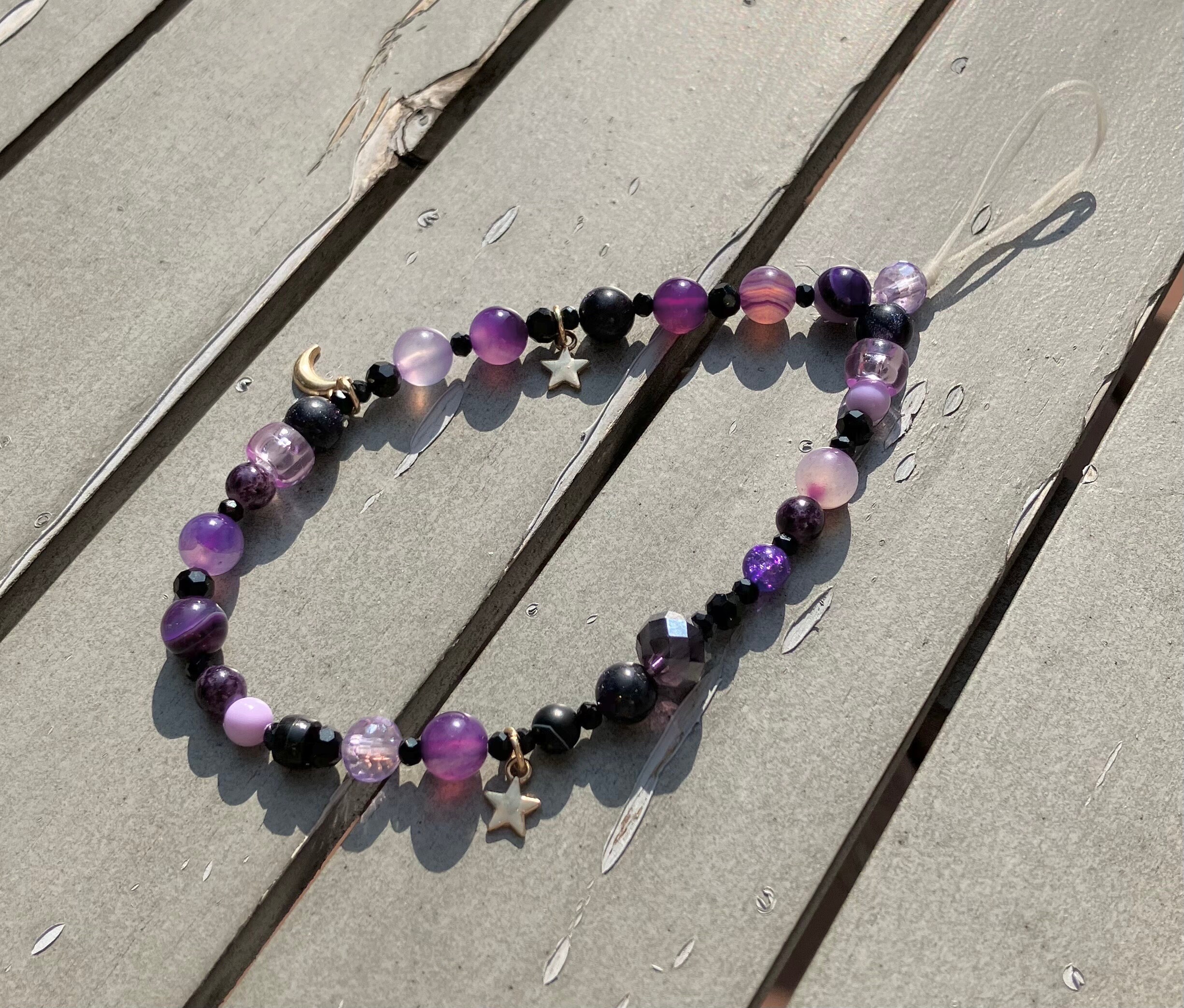 Purple and Black Space Phone Charm Wristlet Accessory Now With Only 1 ...