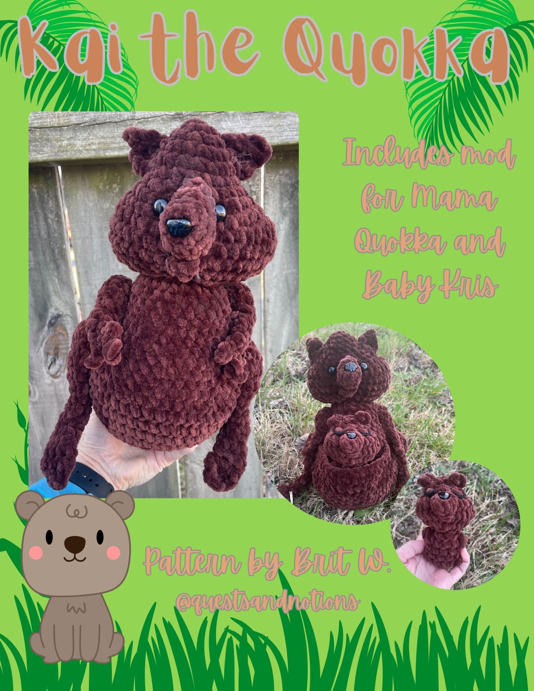 Kai the Quokka Crochet Pattern - Etsy