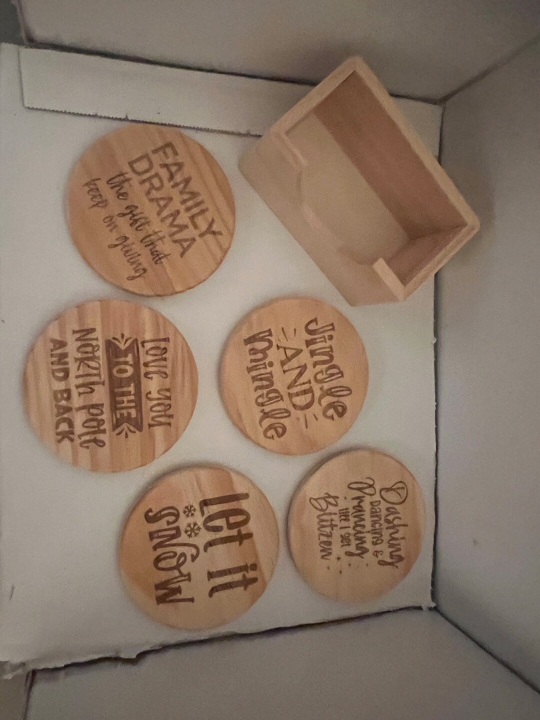 5 Piece Circle Coaster Set W/ Holder - Etsy