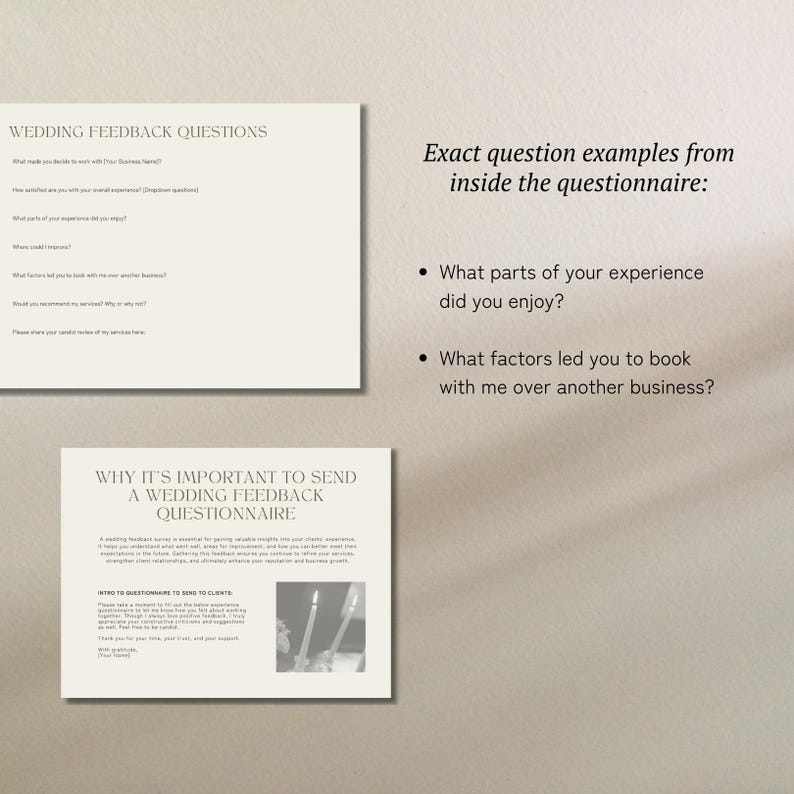 Wedding Photography Client Feedback Questionnaire (copy & Paste) - Etsy