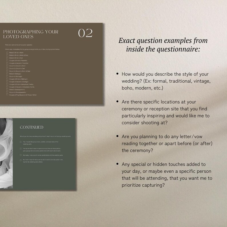 Client Questionnaire for Photographers, Client Questionnaire for ...