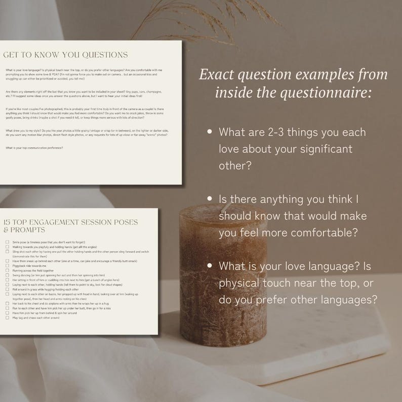 Engagement Photography Client Questionnaire, Poses and Prompts (copy ...