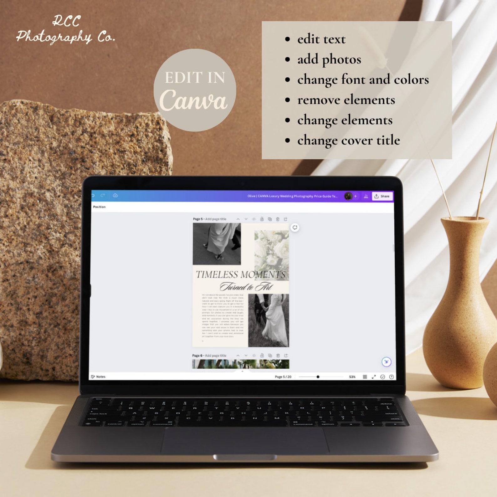 Olive | CANVA Luxury Wedding Photography Pricing Guide Template ...