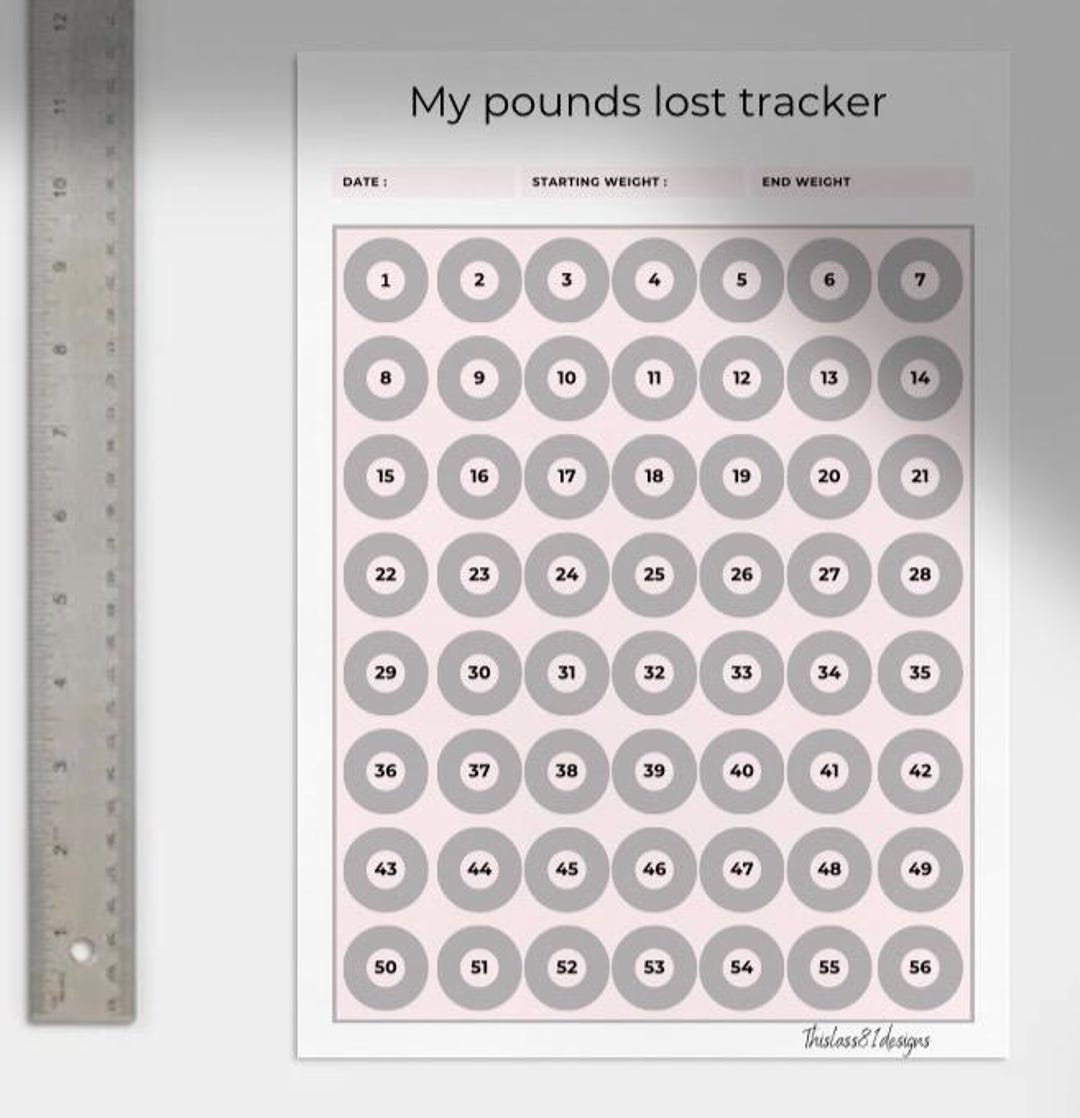 Pounds Lost Tracker | Weight Loss Tracker Printable | Digital Download ...