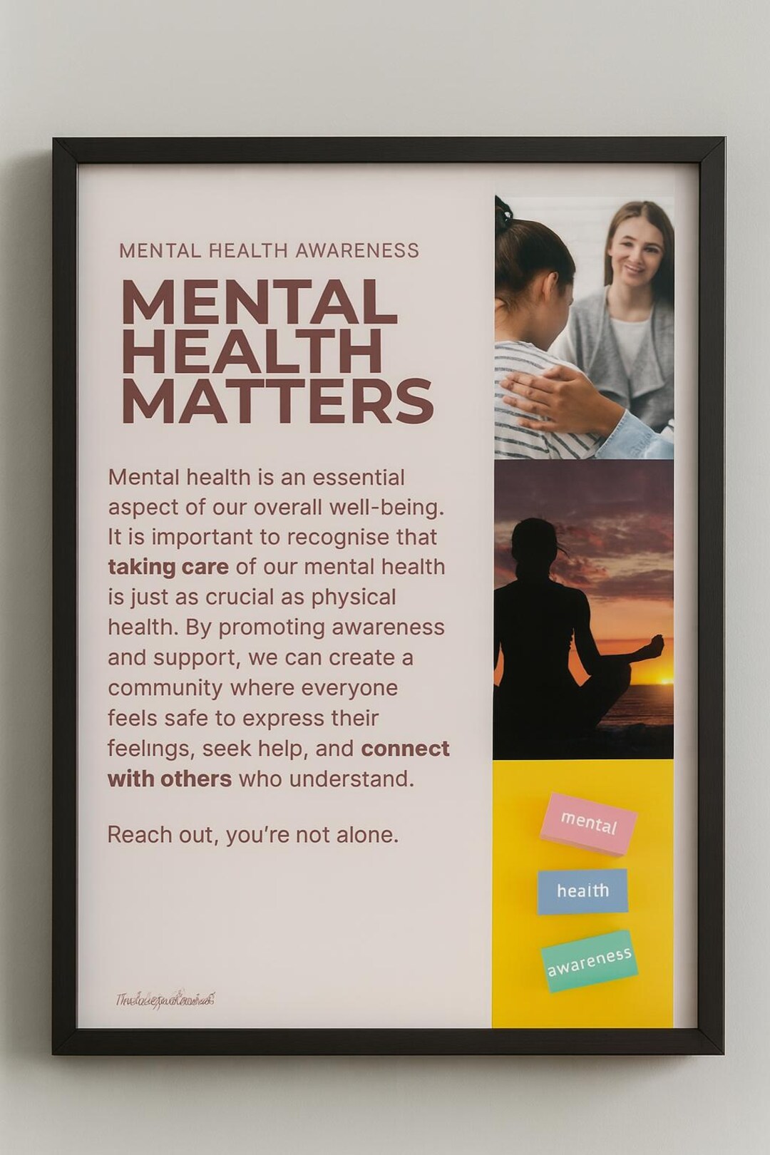Mental Health Matters Poster | Mental Health Awareness Wall Art ...