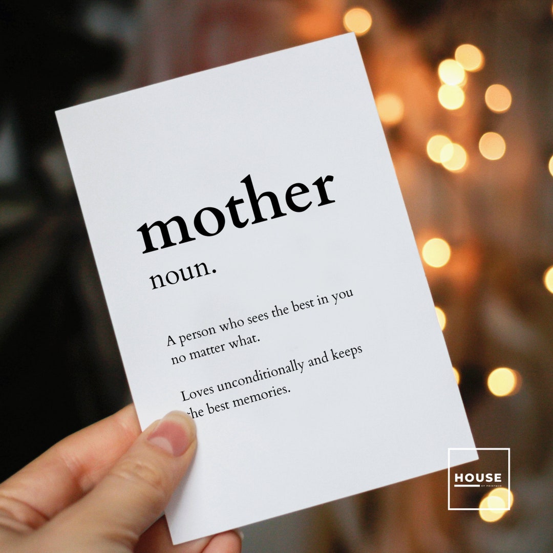 Mother's Noun Day Card , Mother's Day , With Love , to Mum , - Etsy