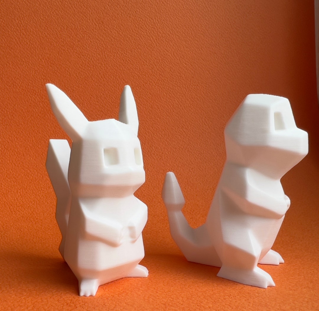 Pokemon Inspired Set of 2 Characters Low Poly 3d Printed - Etsy