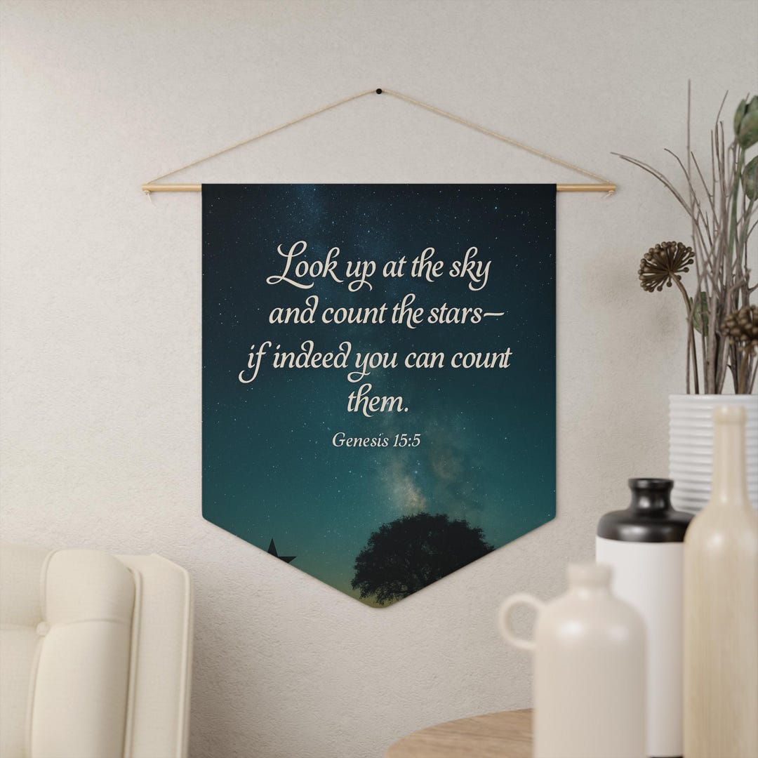Pennant Flag, Texas Night Sky, Genesis 15:5 Bible Verse, Inspirational ...