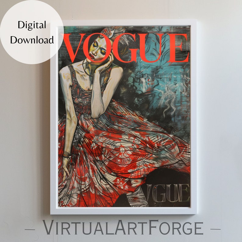 Set of 9 Vogue Fashion Magazine Covers, Vogue Prints, Fashion Magazine ...