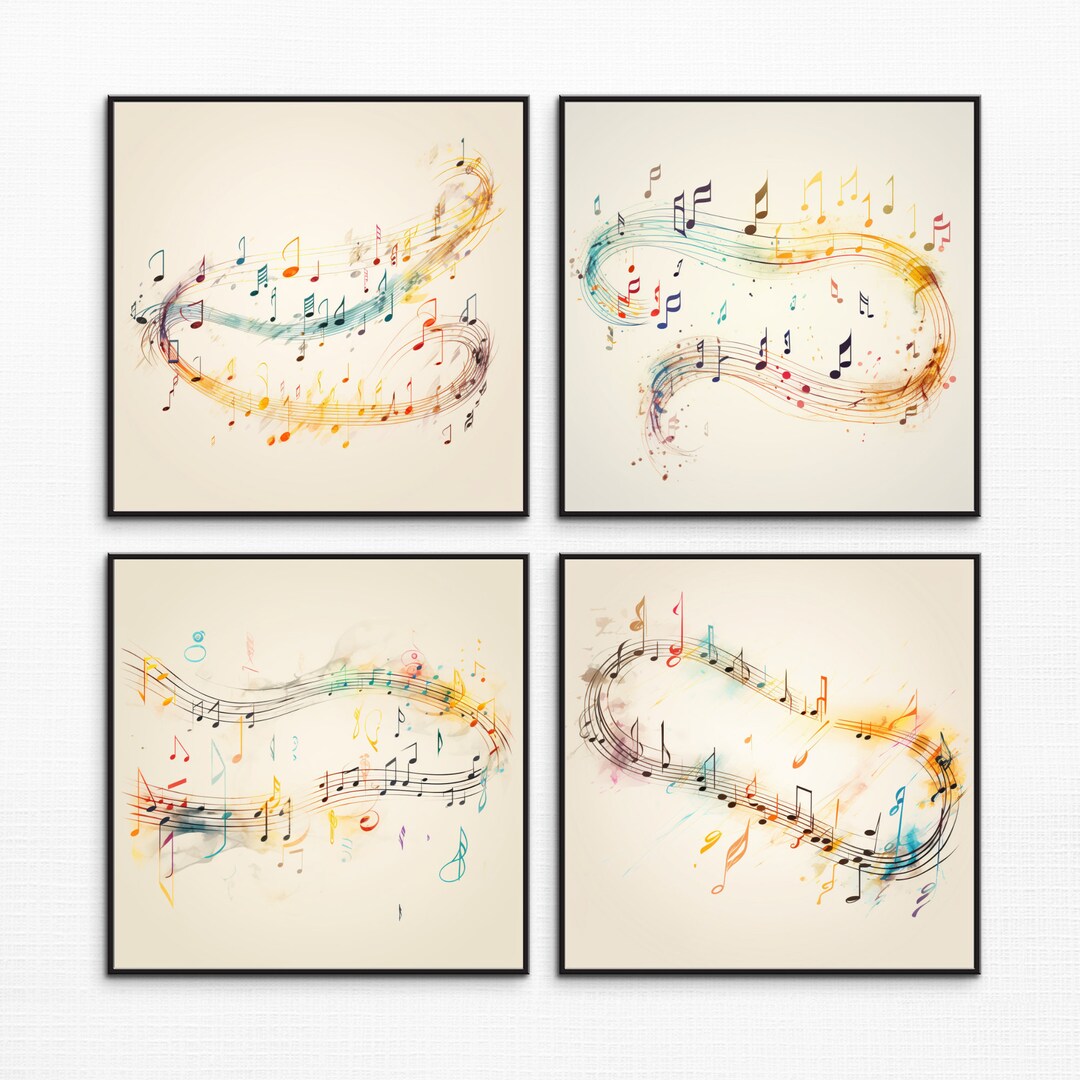 Abstract Music Art, Musical Notes Wall Art, Musician Art, Ink Painting ...