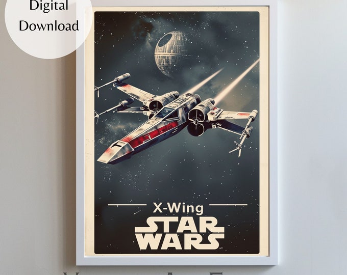 Star Wars X Wing Fighter the Light Side Aged Star Wars Print. - Etsy