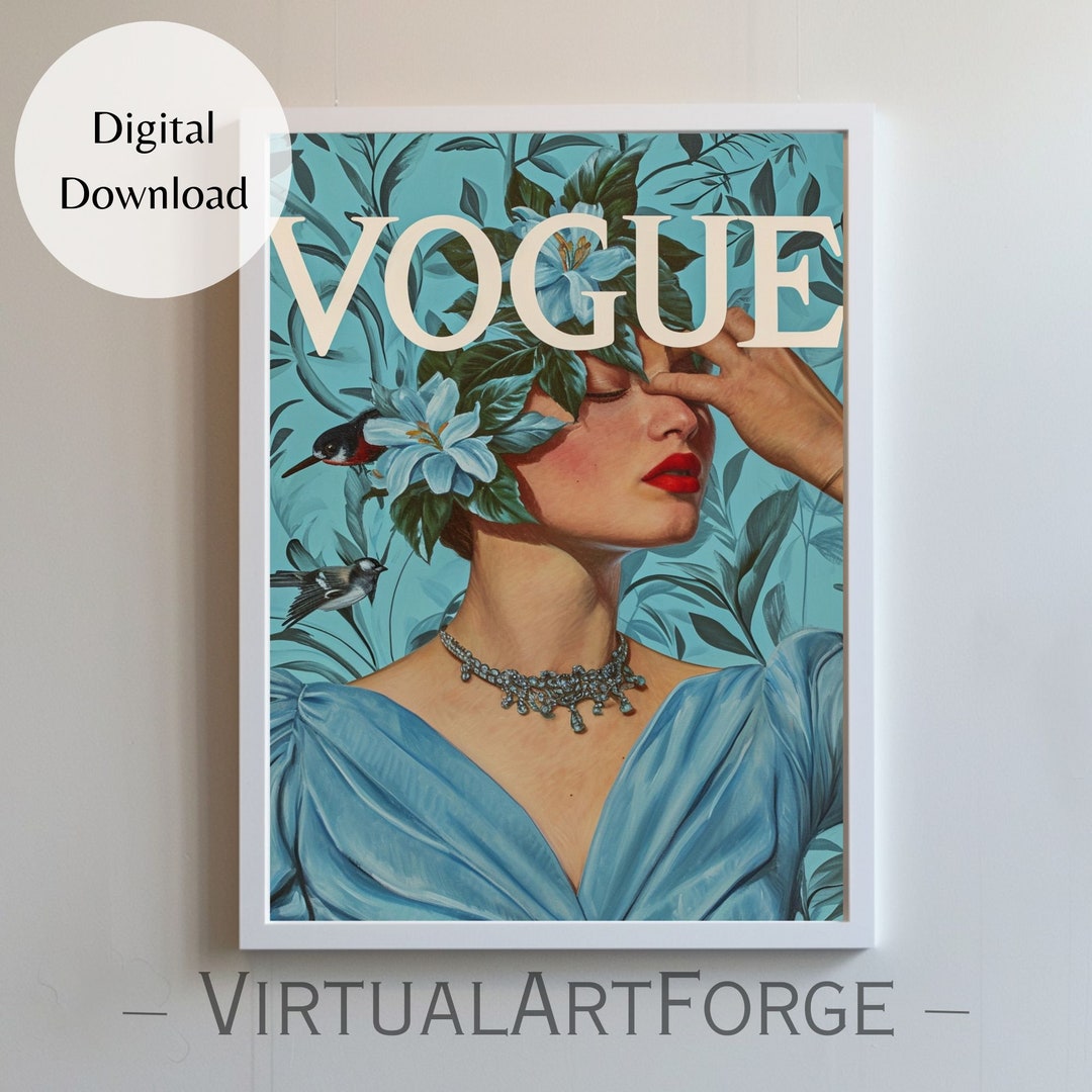 Retro Vogue Magazine Cover, Vogue Style Magazine Print, Vogue Cover ...