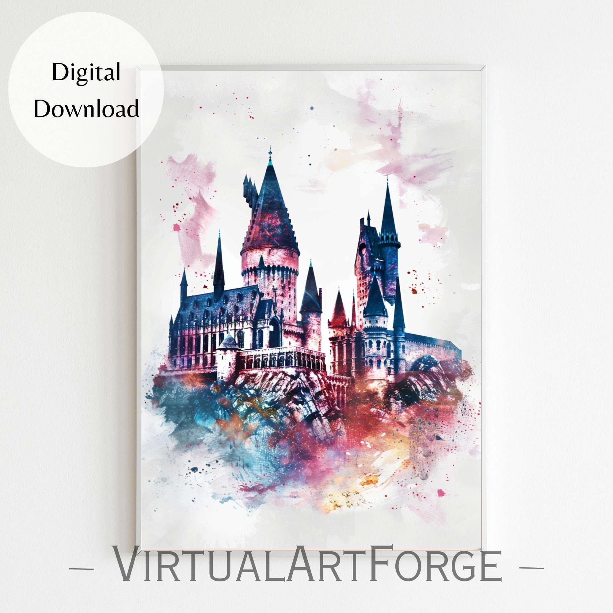 Hogwarts Watercolor Print, Hogwarts Castle, Watercolors, Wizard Castle ...