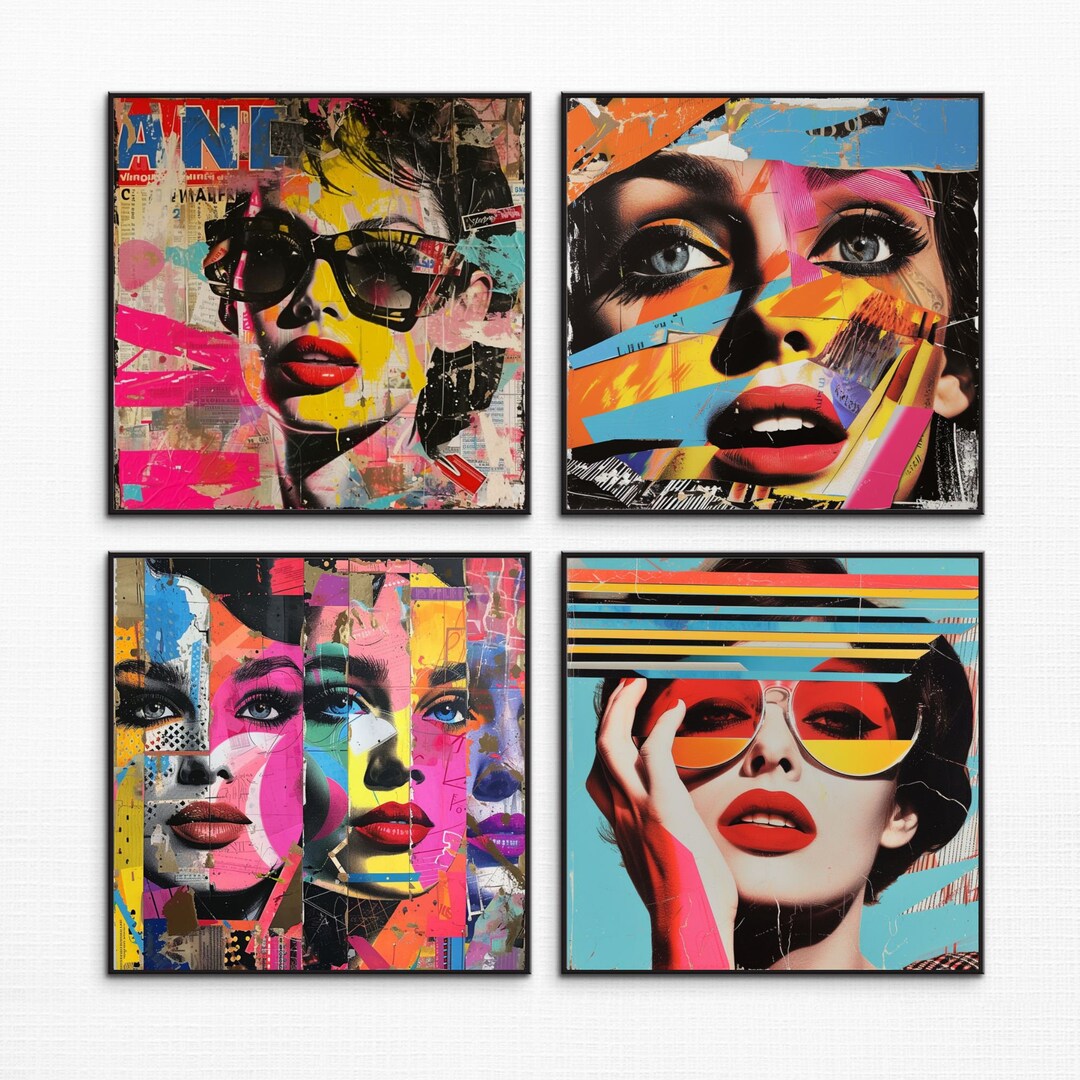 Retro Pop Art Bundle, Pop Art Print, Retro Wall Art, Vintage Pop Art ...