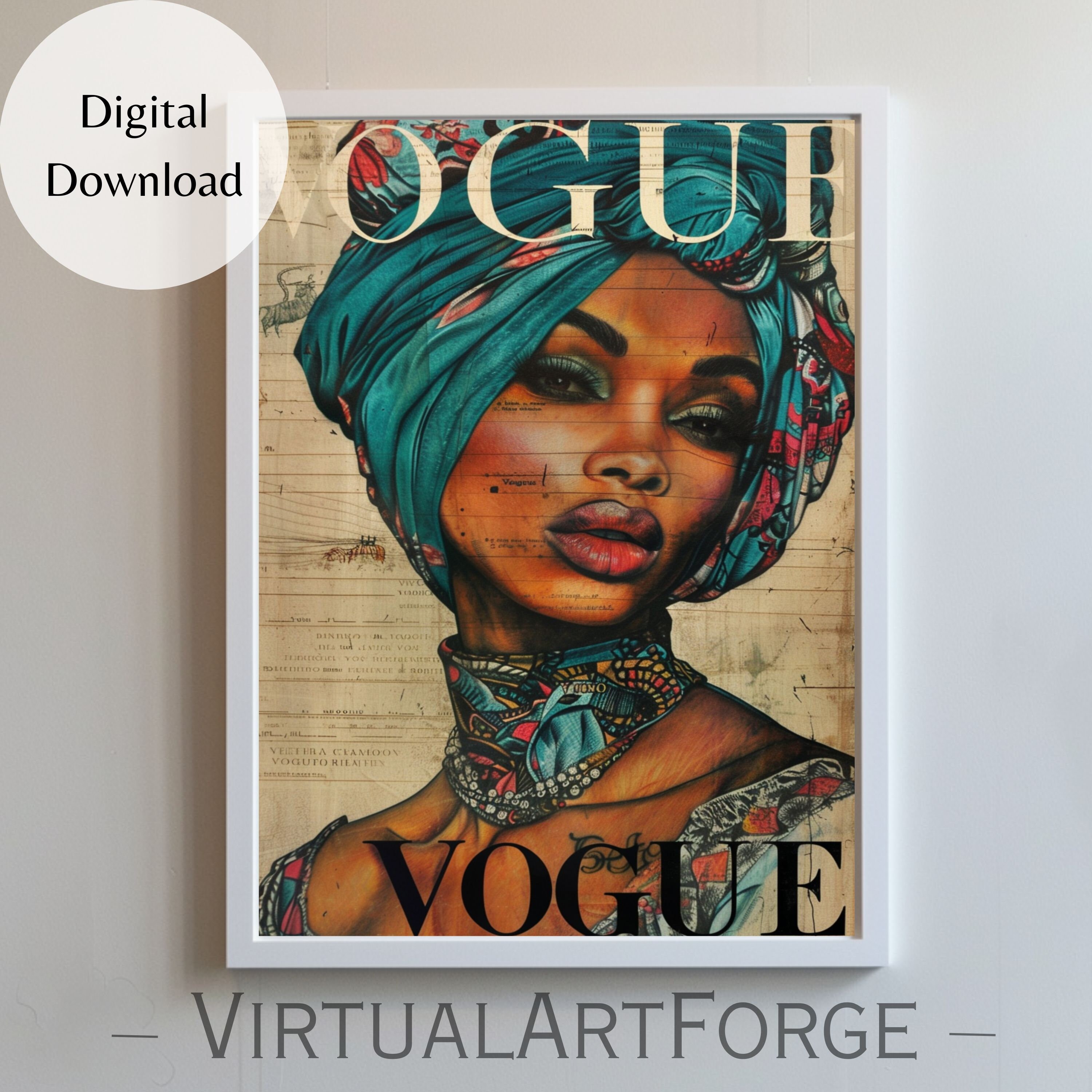 Set of 9 Vogue Fashion Magazine Covers, Vogue Prints, Fashion Magazine ...