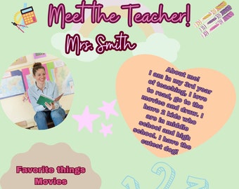 Meet the Teacher Retro Template Editable Back to School - Etsy