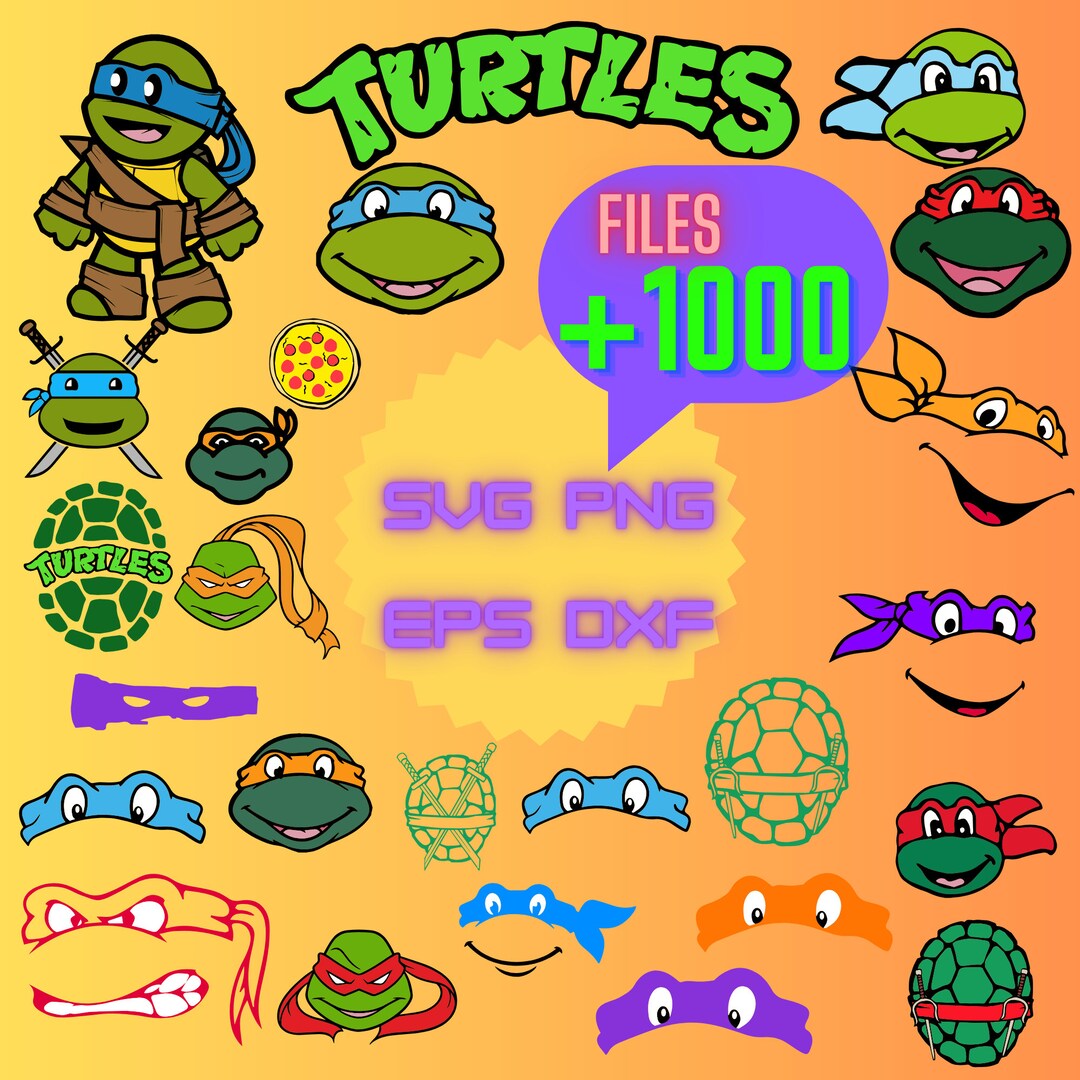 NINJA TURTLES 1000 Clip Art Pack, Ninja Turtles Svg for Cricut ...