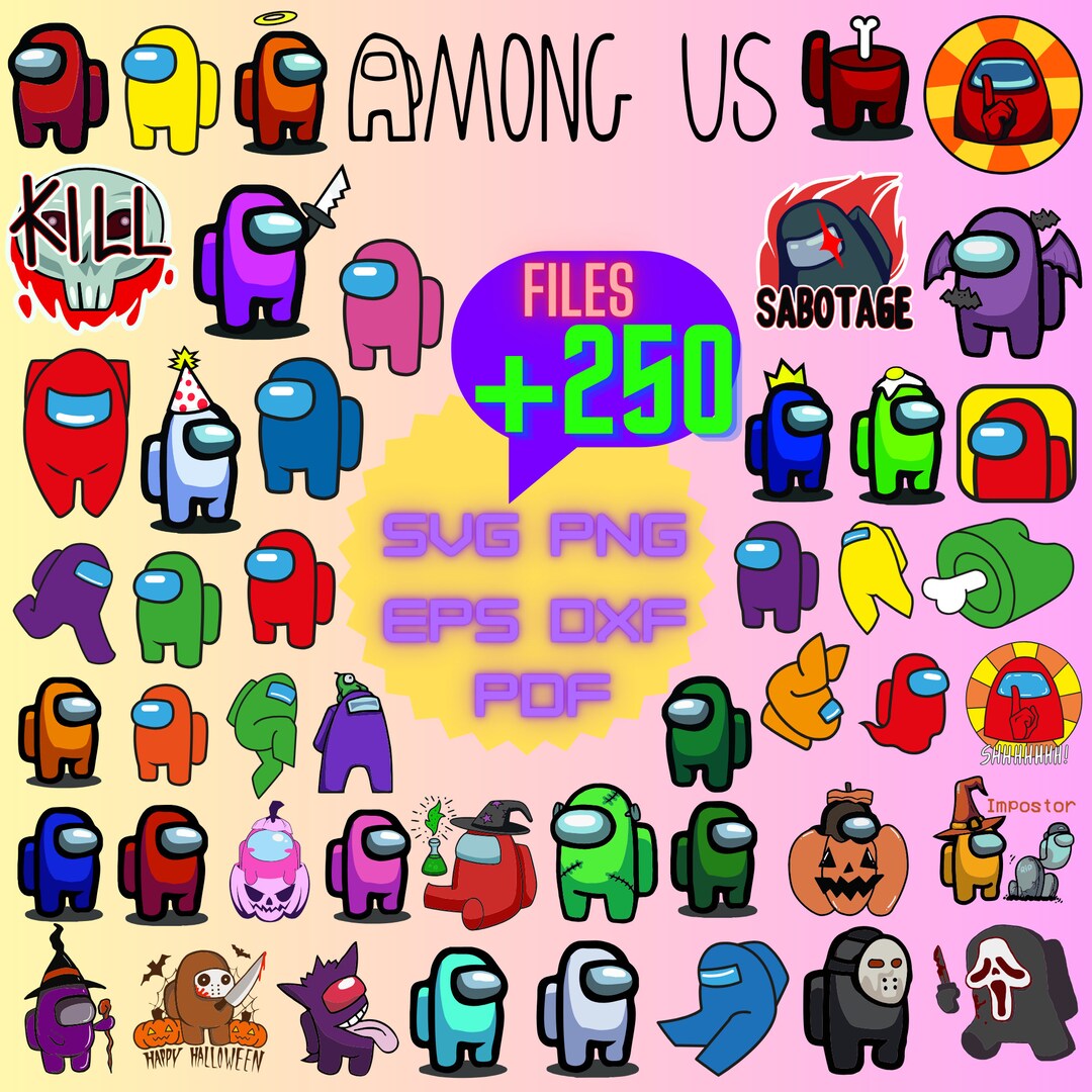 250 Among Us Svg Bundle Layered Item, Amongus Impasta, Game Impostor ...