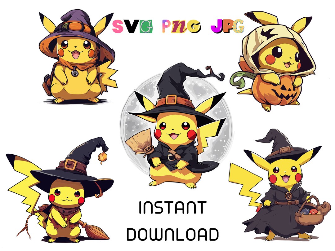 Pikachu Svg , Pikachu Png , Pokemon Cricut Vector Bundle , Pikachu DIY ...