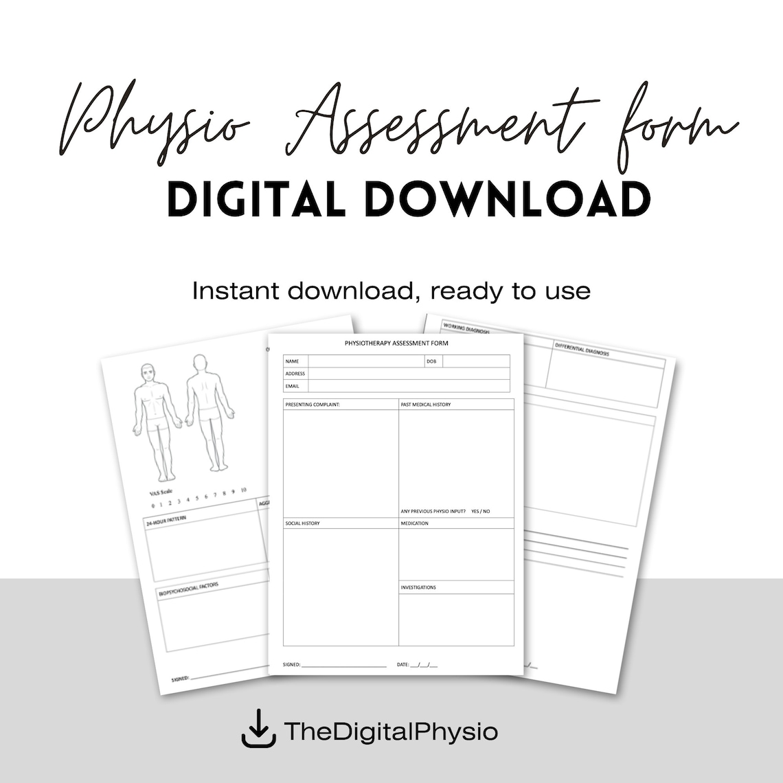PHYSIO ASSESSMENT TEMPLATE - Digital Template Download for ...