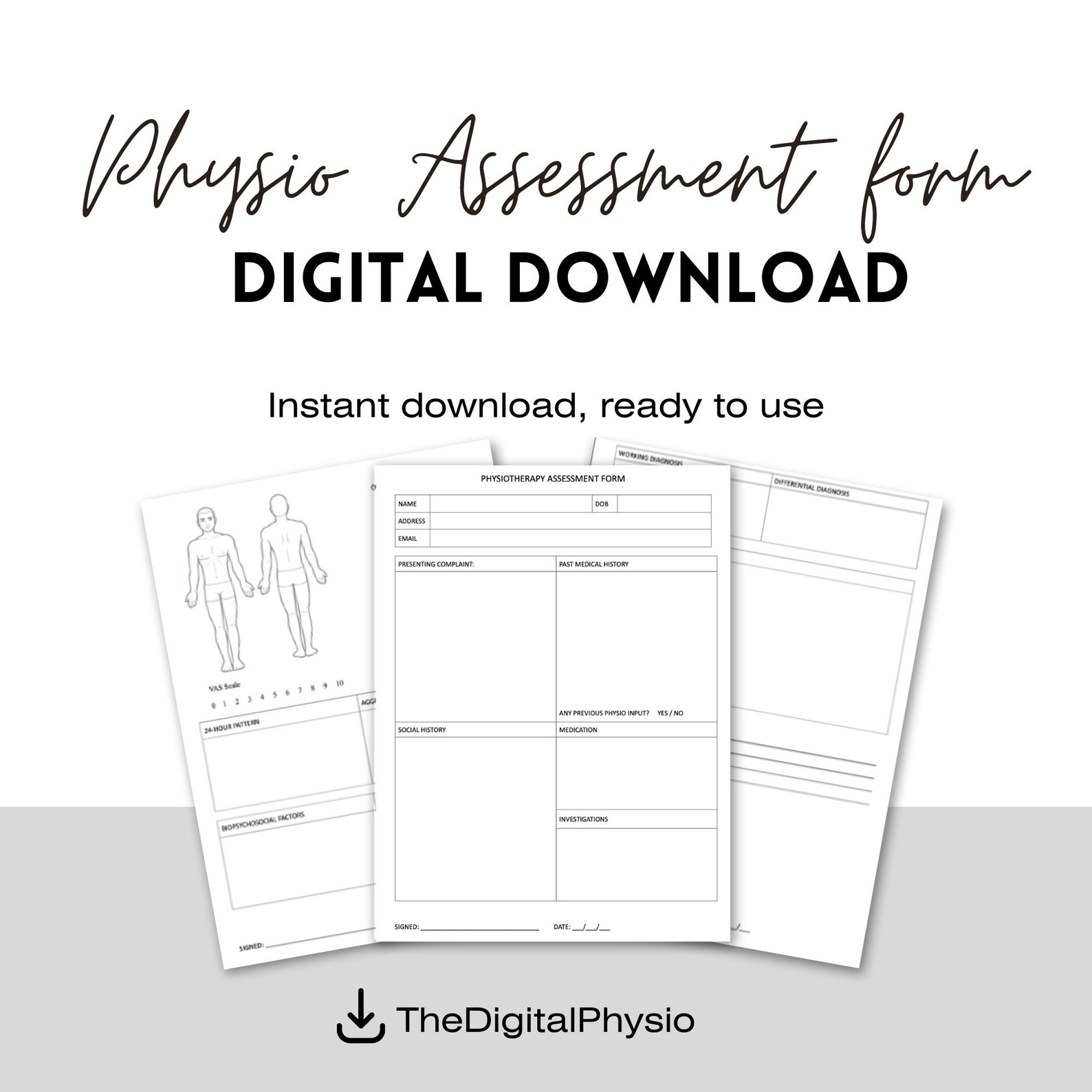 PHYSIO ASSESSMENT TEMPLATE - Digital Template Download for ...