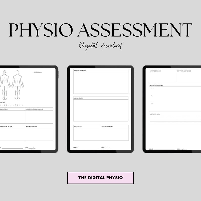 PHYSIO ASSESSMENT TEMPLATE - Digital Template Download for ...
