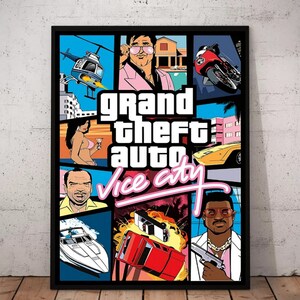 Grand Theft Auto Vice City Framed/unframed A5 A4 A3 A2 A1 Poster Best ...
