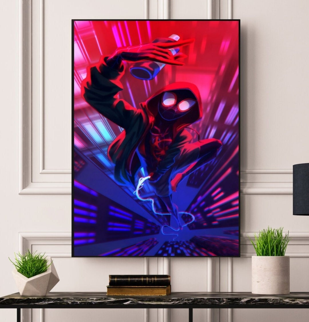 Spiderman miles Morales Framed/unframed A5 A4 A3 A2 A1 - Etsy