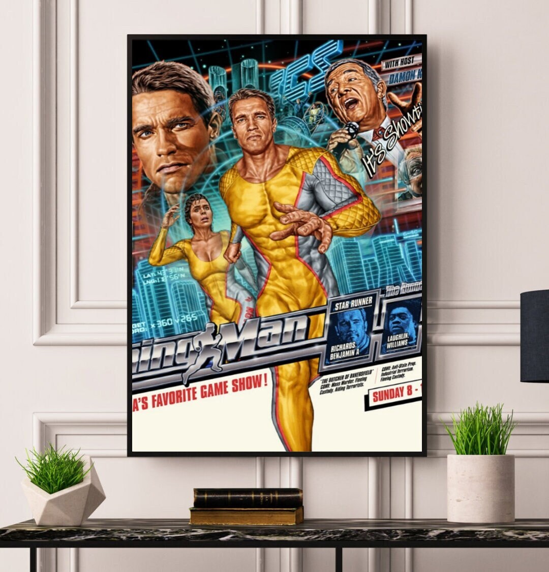 Running Man Arnold Schwarzenegger Movie Poster Framed/unframed A5 A4 A3 ...