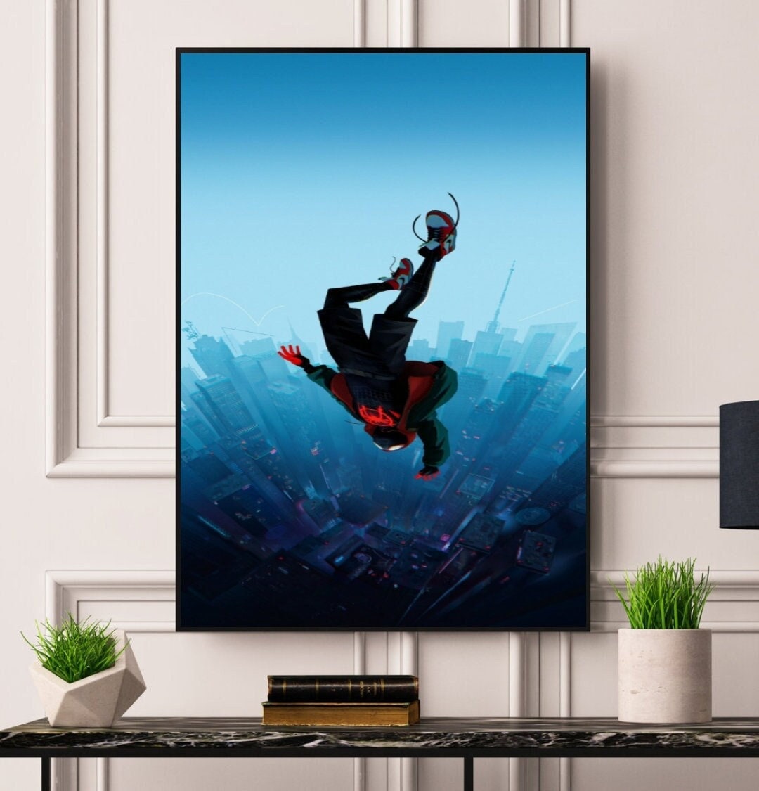 Spiderman (miles Morales) Into the Spiderverse Framed/unframed A5 A4 A3 ...