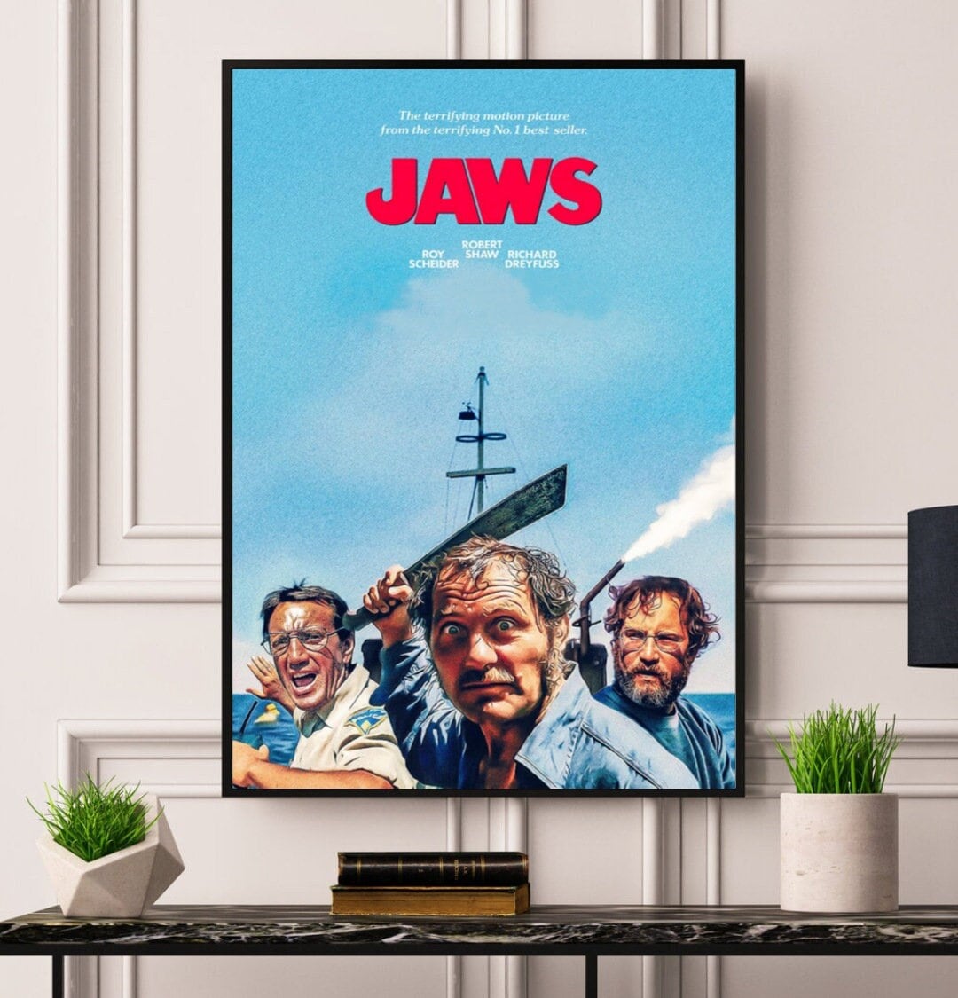 Jaws Movie Poster Framed/unframed A5 A4 A3 A2 A1 Poster Best Print ...