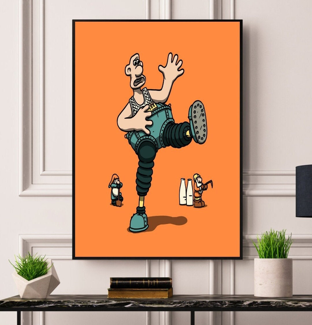 Wallace & Gromit the Wrong Trousers Framed/unframed A5 A4 A3 A2 A1 ...