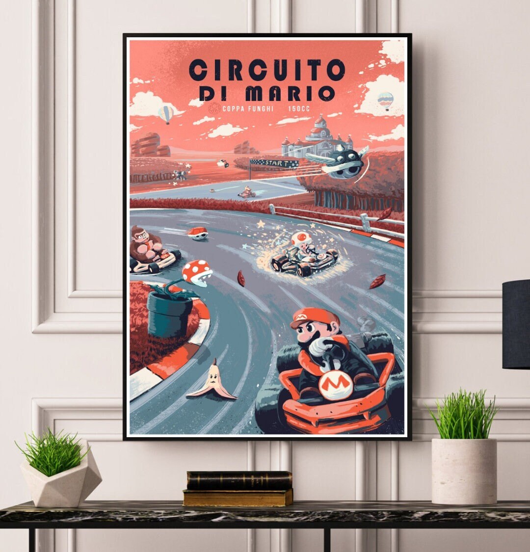 Circuito Di Mario Vintage Poster Framed/unframed A5 A4 A3 A2 A1 Poster ...