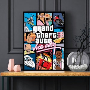 Grand Theft Auto Vice City Framed/unframed A5 A4 A3 A2 A1 Poster Best ...