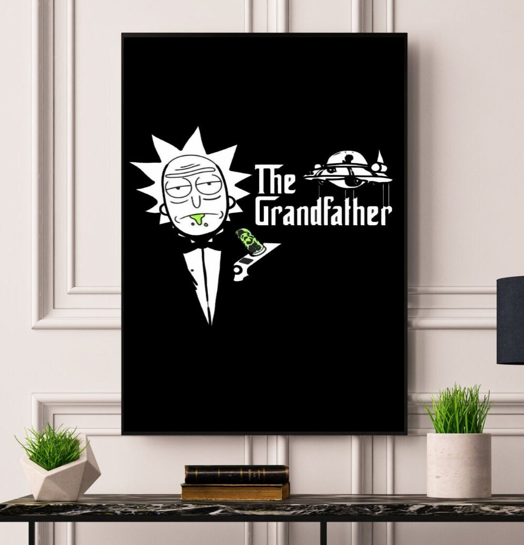 Rick and Morty Grandfather Godfather Framed/unframed A5 A4 A3 A2 A1 ...