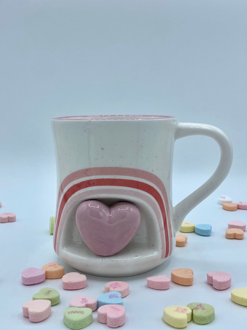 3D Heart Valentines Mug, Coffee Mug , Cute Heart Shape Mug, Valentines ...