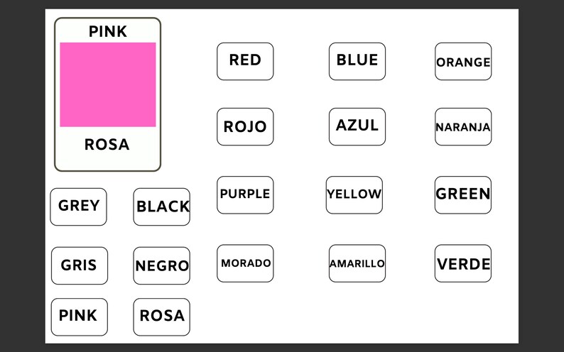 Color Flash Cards/bilingual Color Flash Cards - Etsy