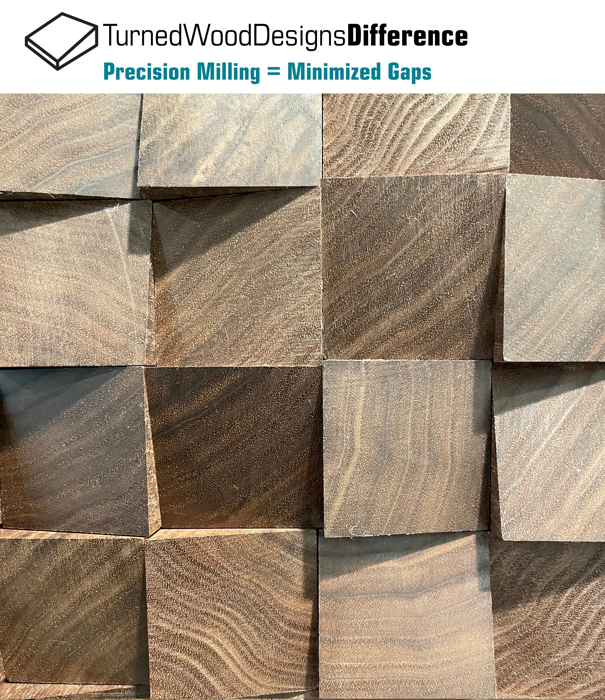 3D Geometric Hardwood Square Wall Art in Wave Pattern Solid - Etsy