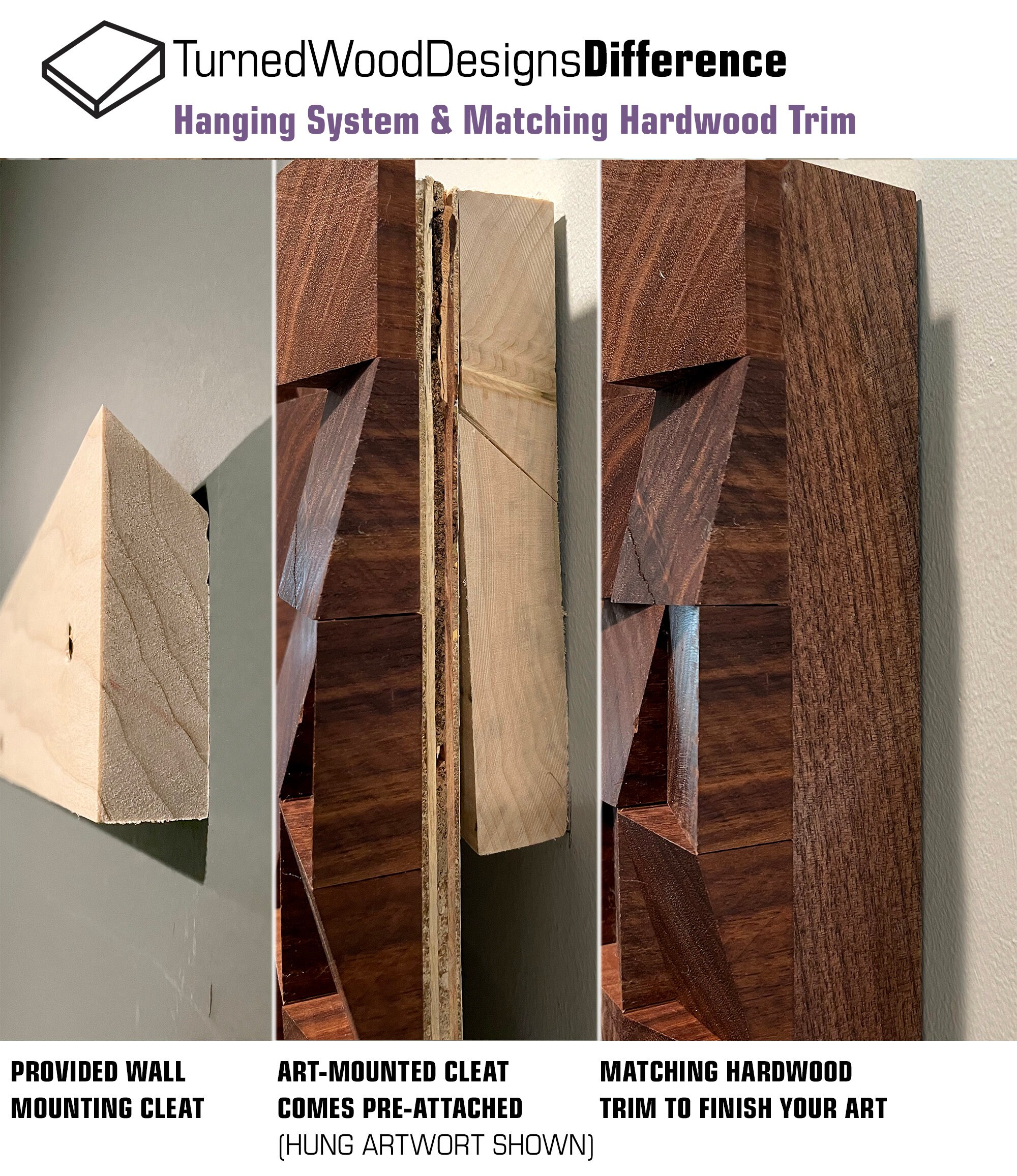 3D Geometric Hardwood Square Wall Art in Wave Pattern Solid - Etsy